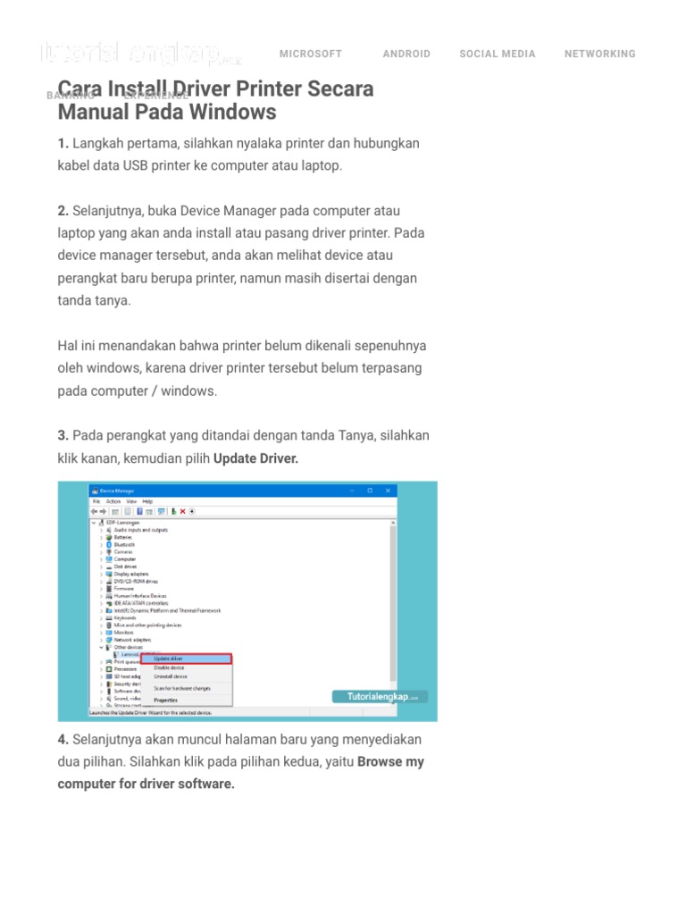 Cara Install Driver Printer Secara Manual Pada WIndows - TutoriaLengkap ...