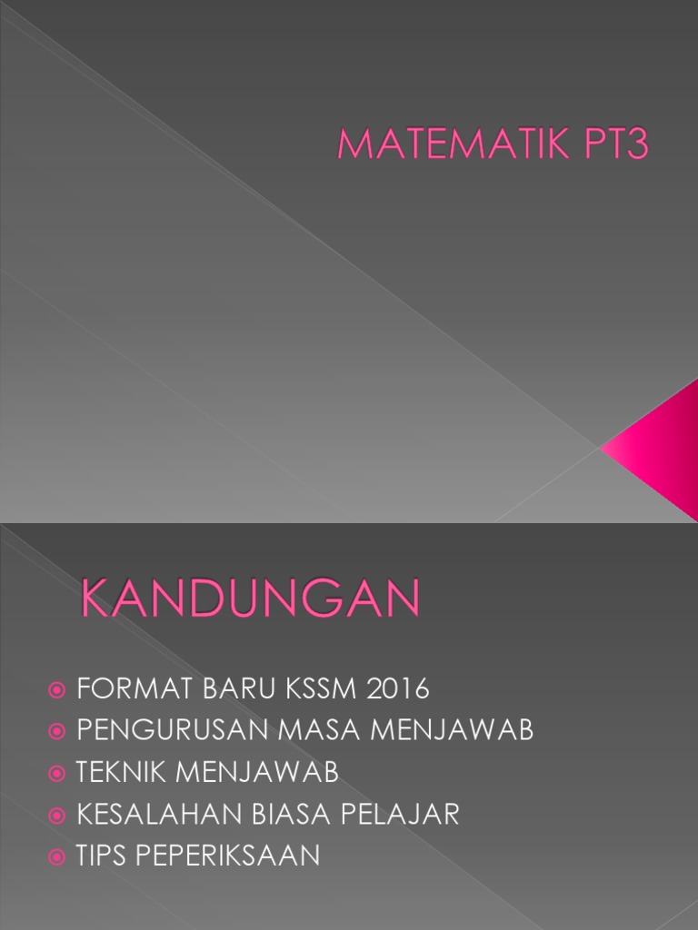 Matematik PT3 | PDF | Metode & Bahan Ajar
