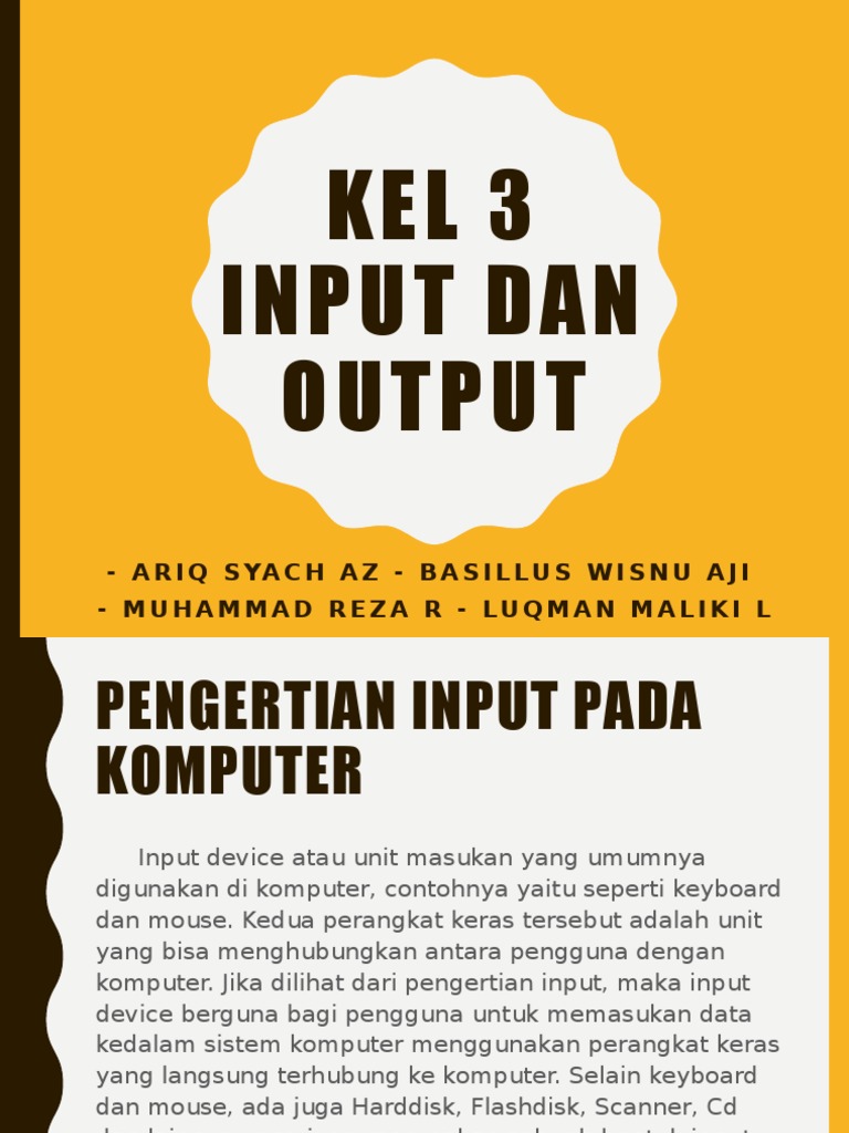 Input Dan Output | PDF