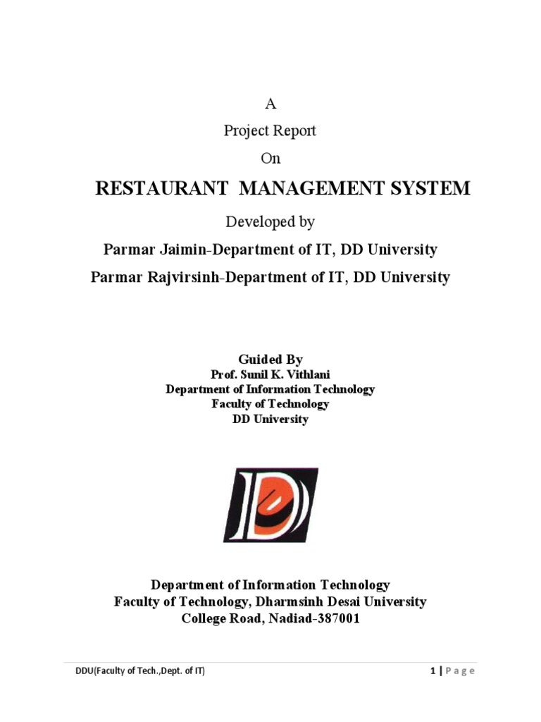 Restaurant Management System Overview | PDF | Customer Relationship ...