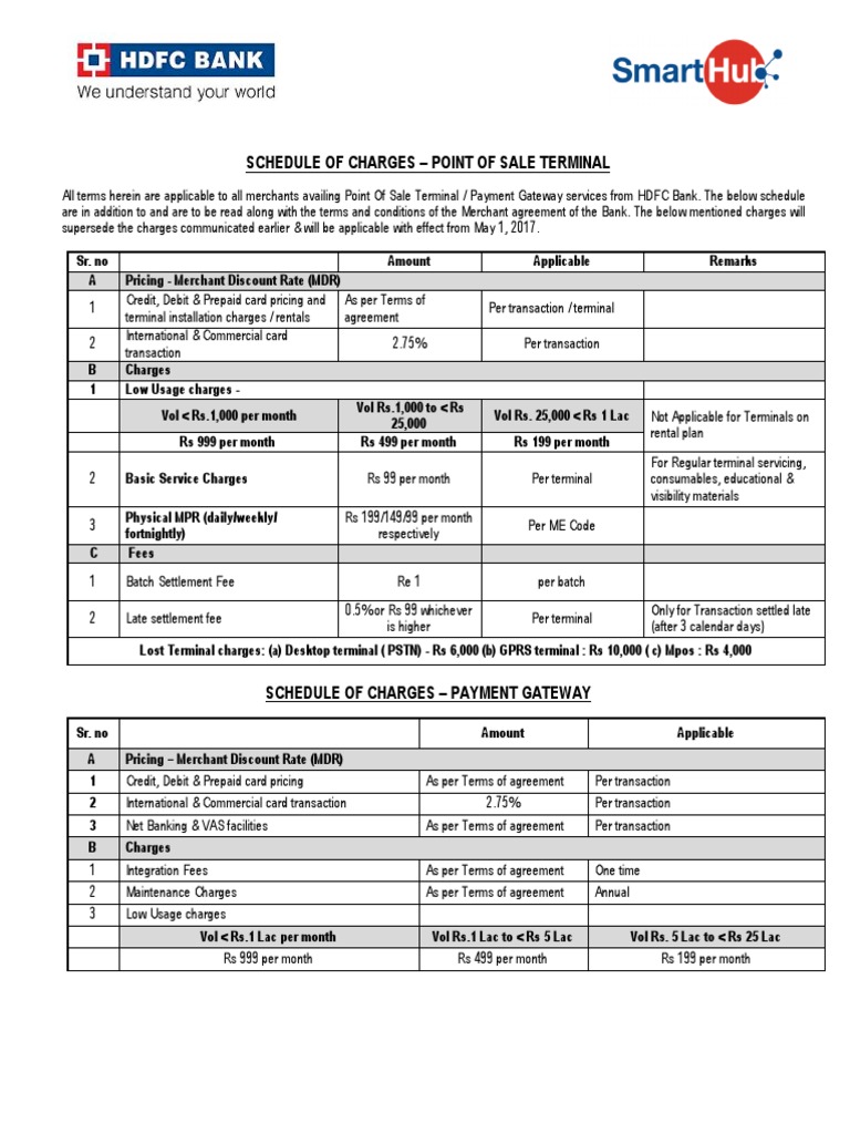 SCHEDULE - OF - CHARGES - Combined - PoS - PGMarch - 14 PDF | PDF ...