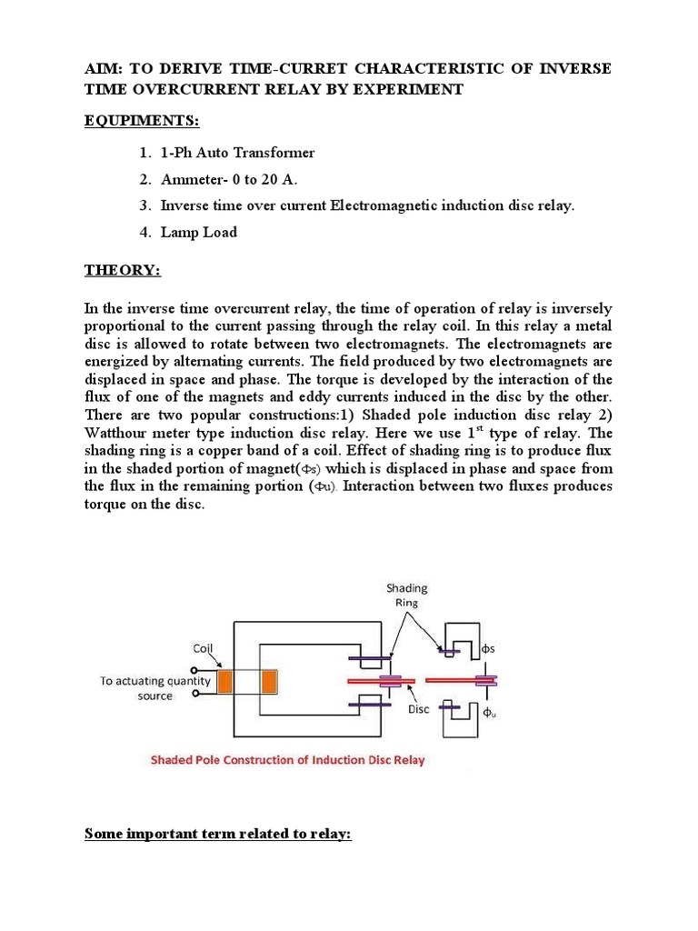Over Current Relay | PDF | Electromagnetic Induction | Relay