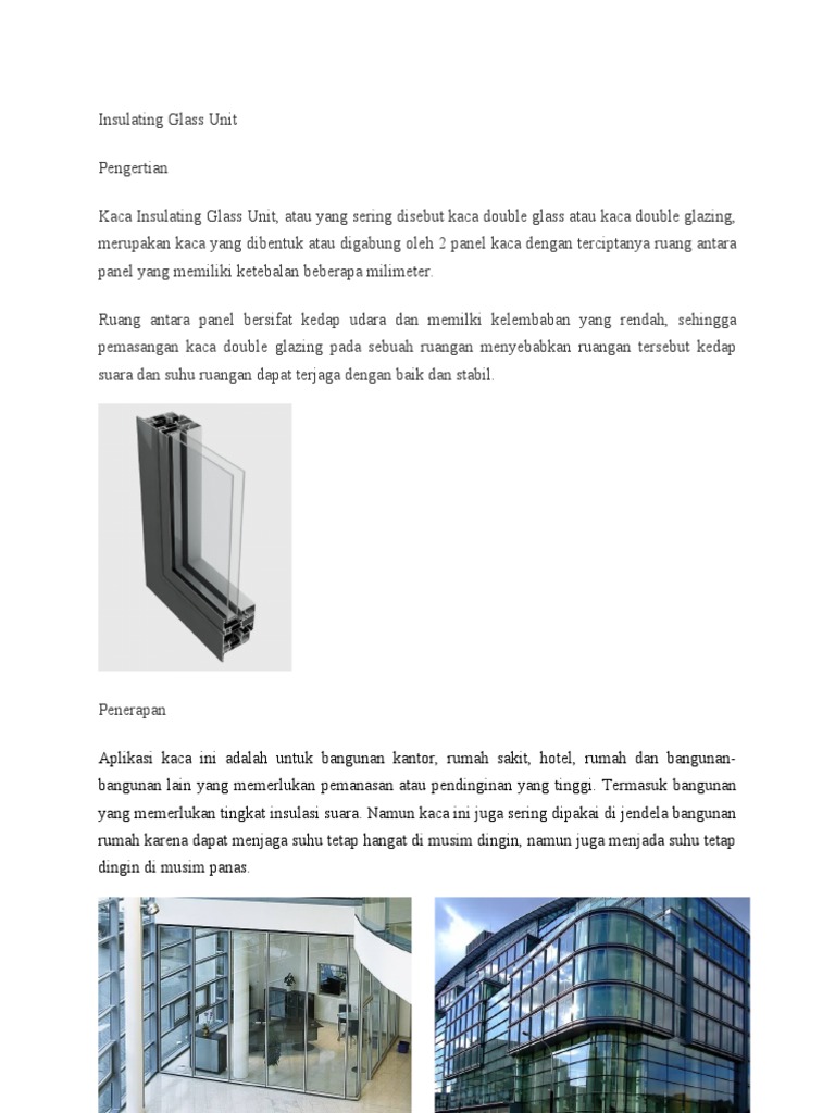 Insulating Glass Unit Double Glass | PDF