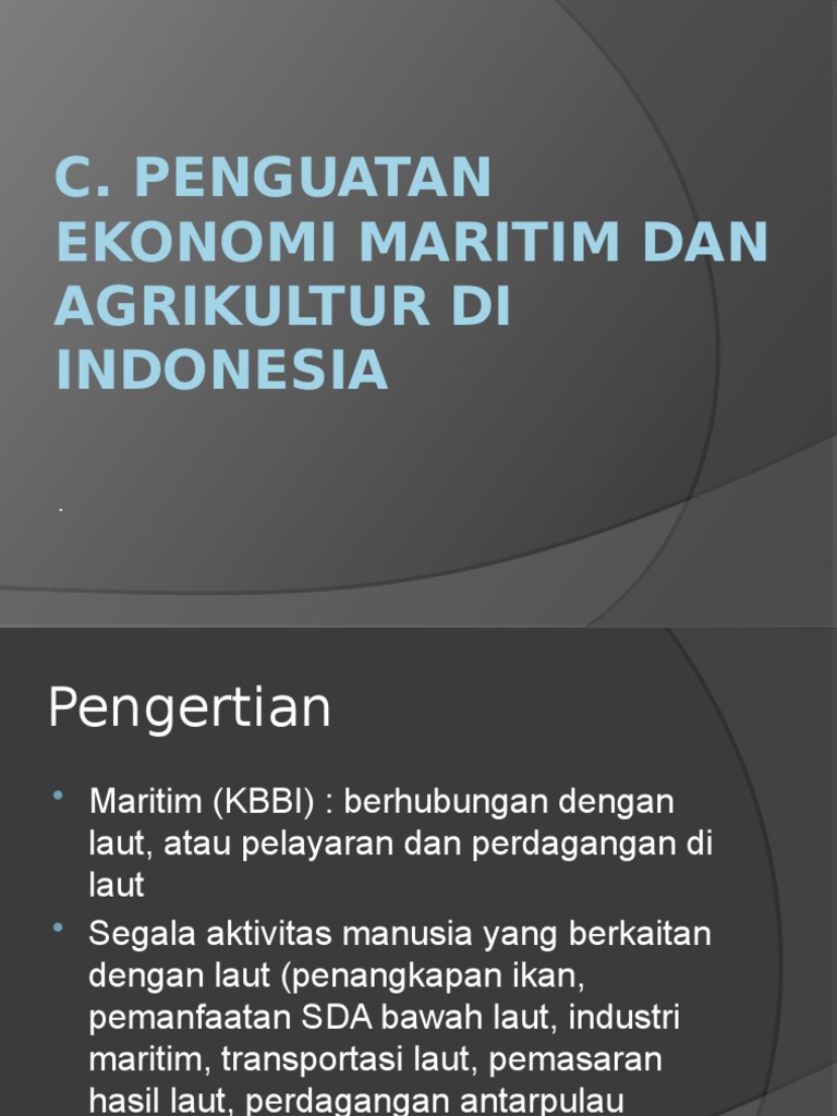 C. Penguatan Ekonomi Maritim | PDF | Perjalanan | Sains & Matematika