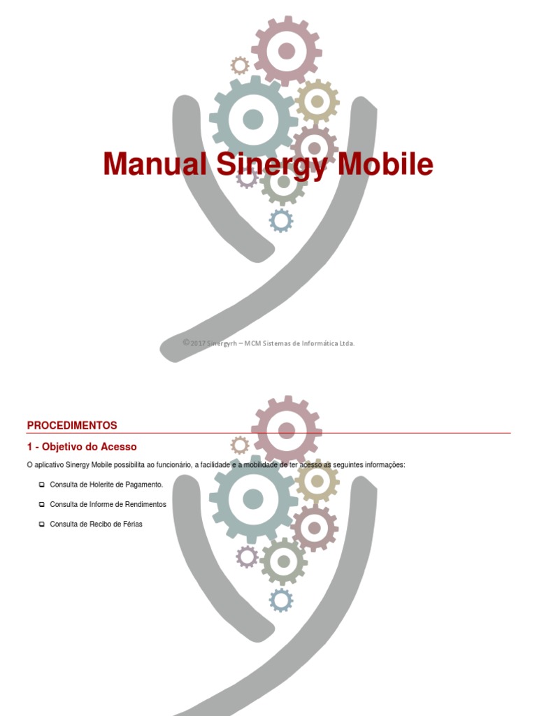Manual do Usuário do Aplicativo Sinergy Mobile | PDF | Aplicativo para celular | iOS