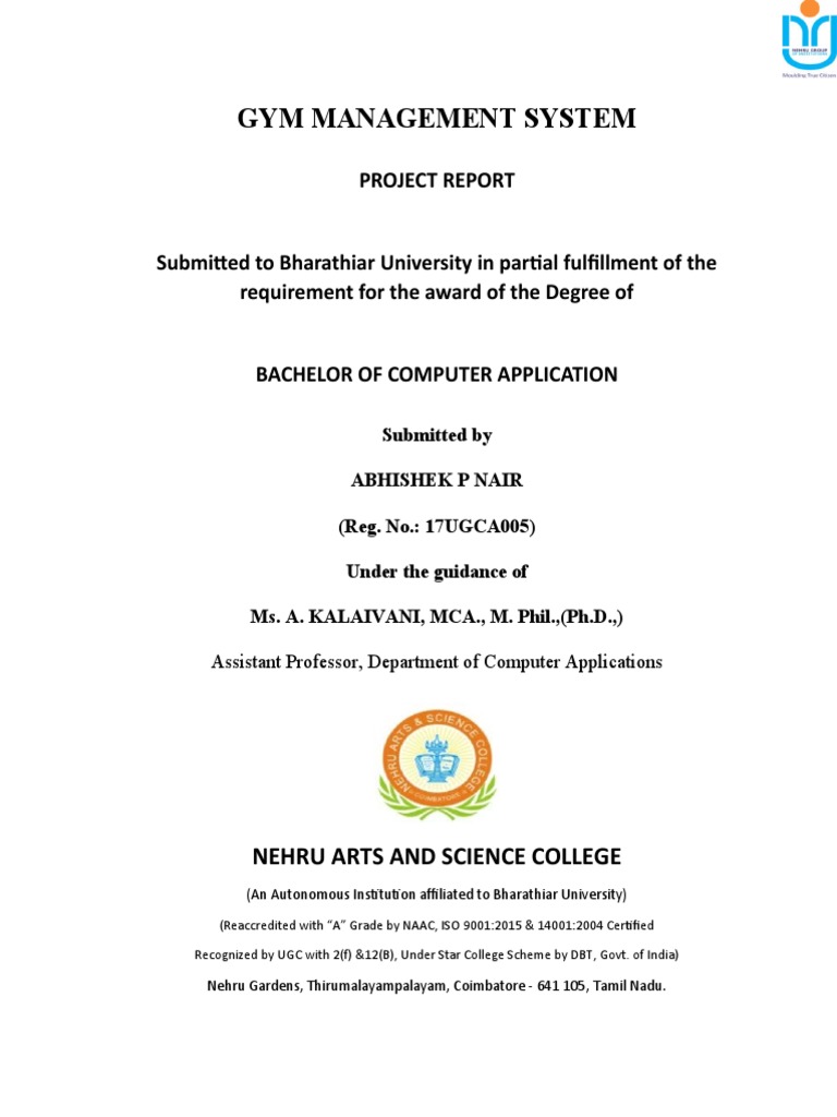 Gym Management System Project Report [/TITLE] | PDF | Software Testing ...