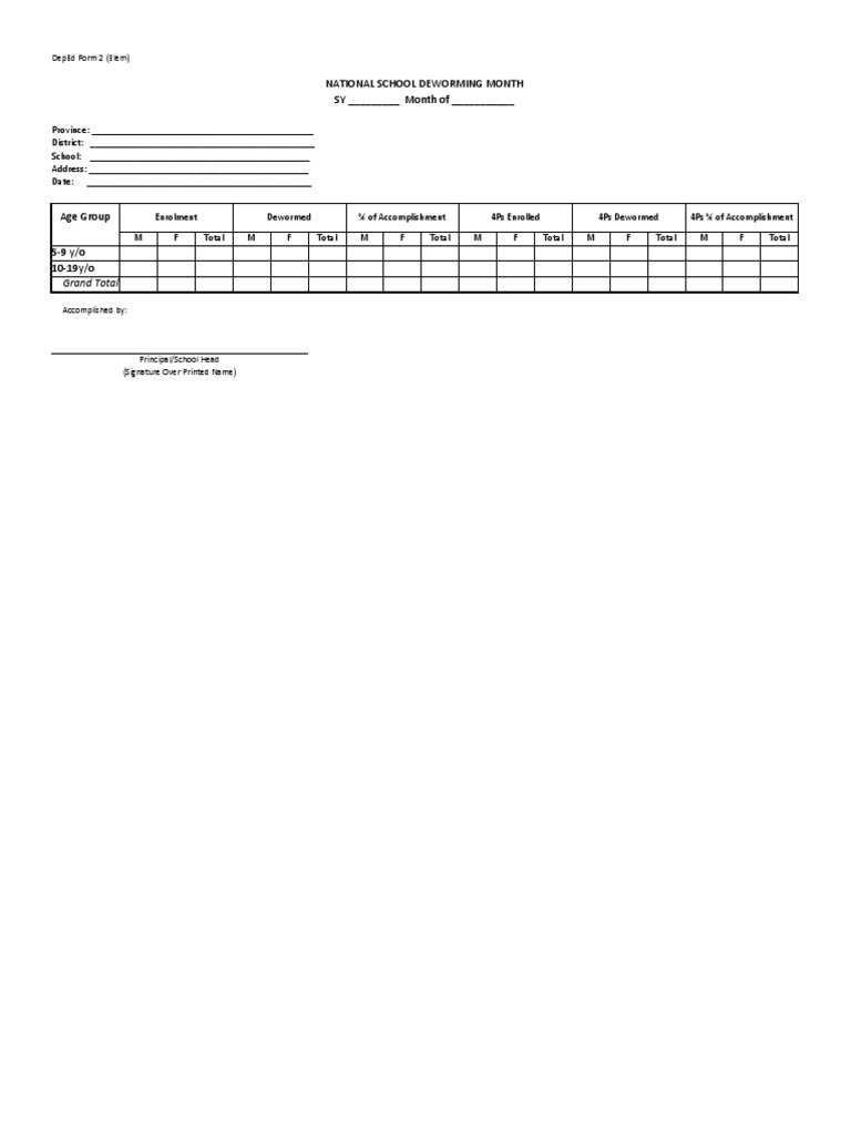 National School Deworming Month Report | PDF