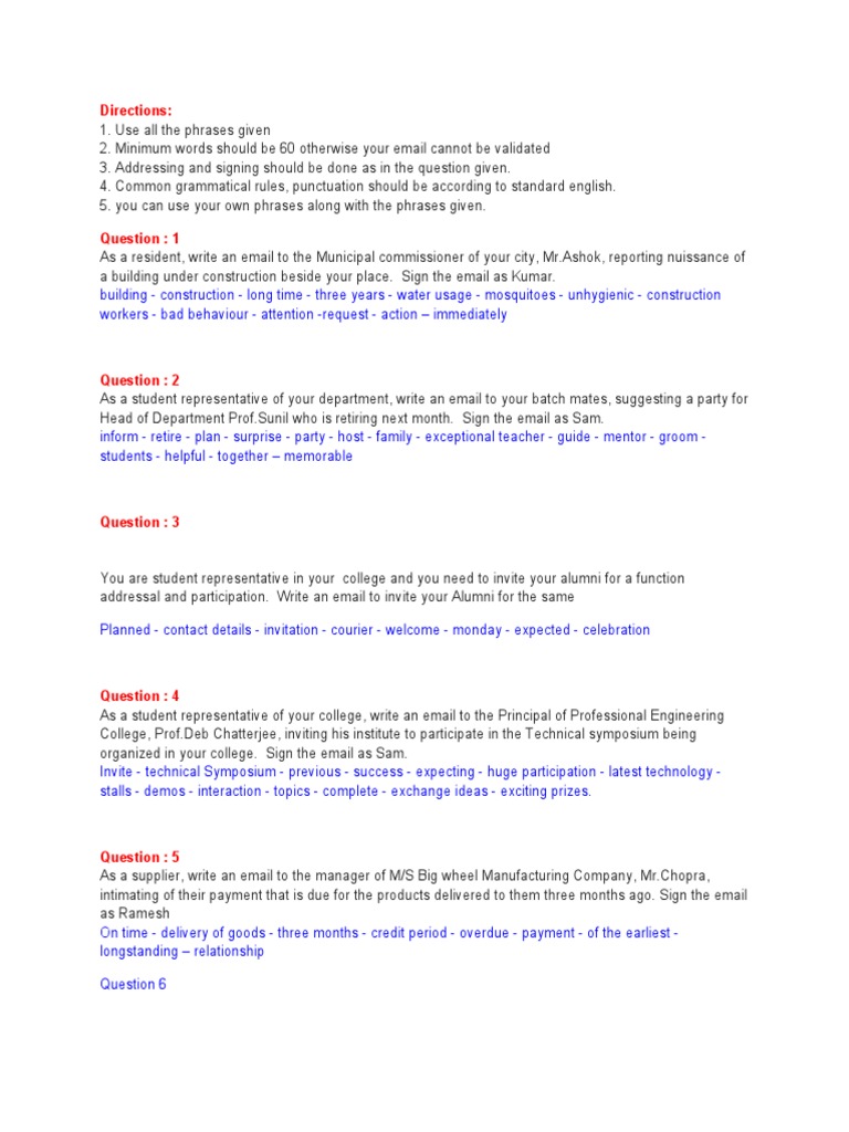 Tcs Email Writing Set 2 | PDF | Business