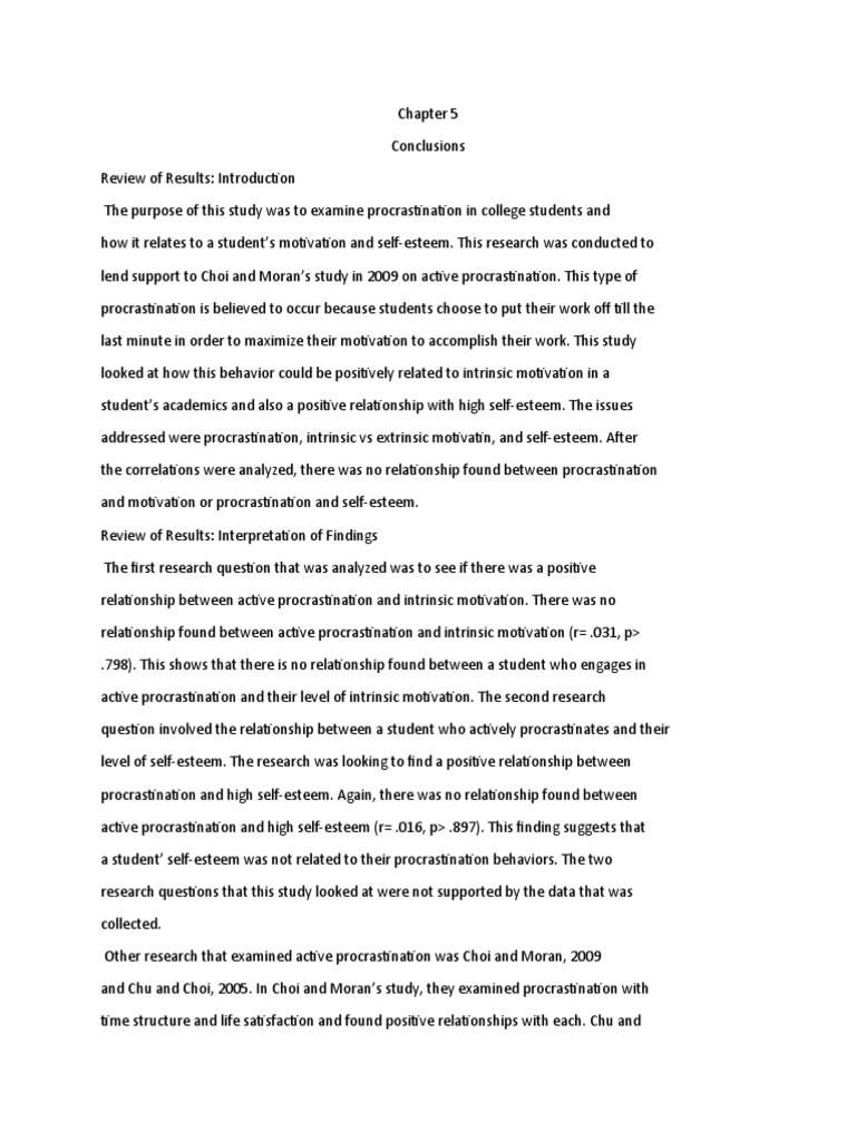 Chapter 5 Research | Download Free PDF | Procrastination | Professional ...