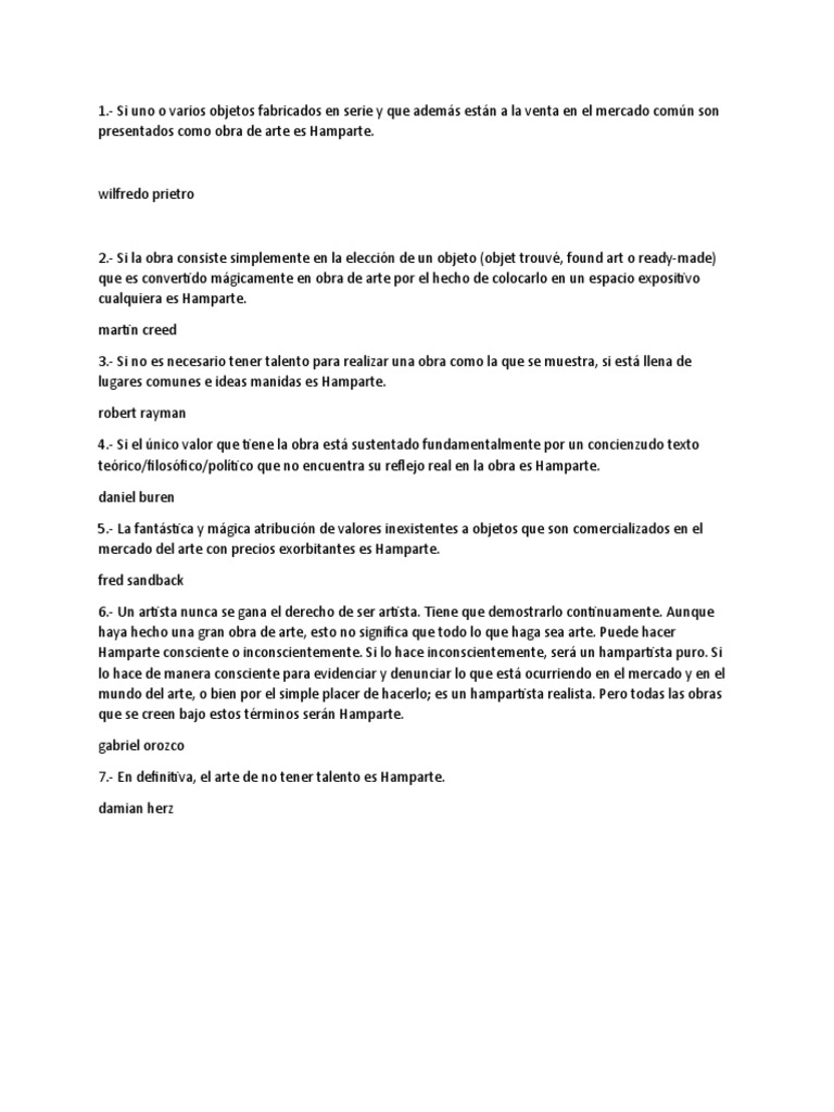 Características del Hamparte en el Arte | PDF | Arte
