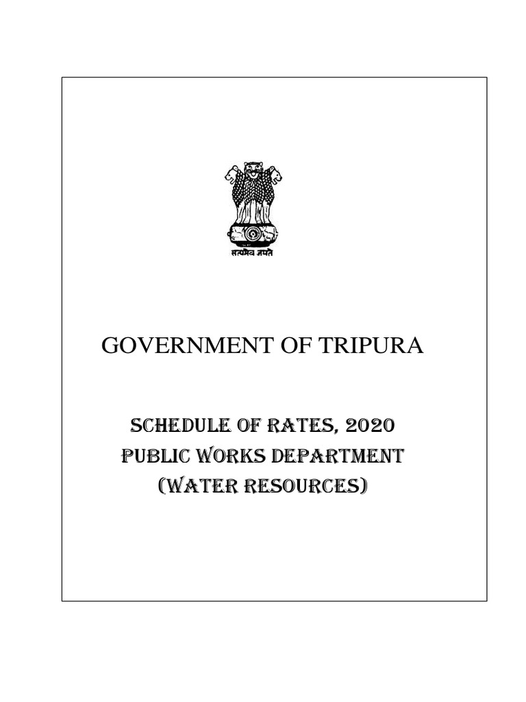 SOR-2020 PWD (WR) Tripura PDF | PDF | Pipe (Fluid Conveyance ...