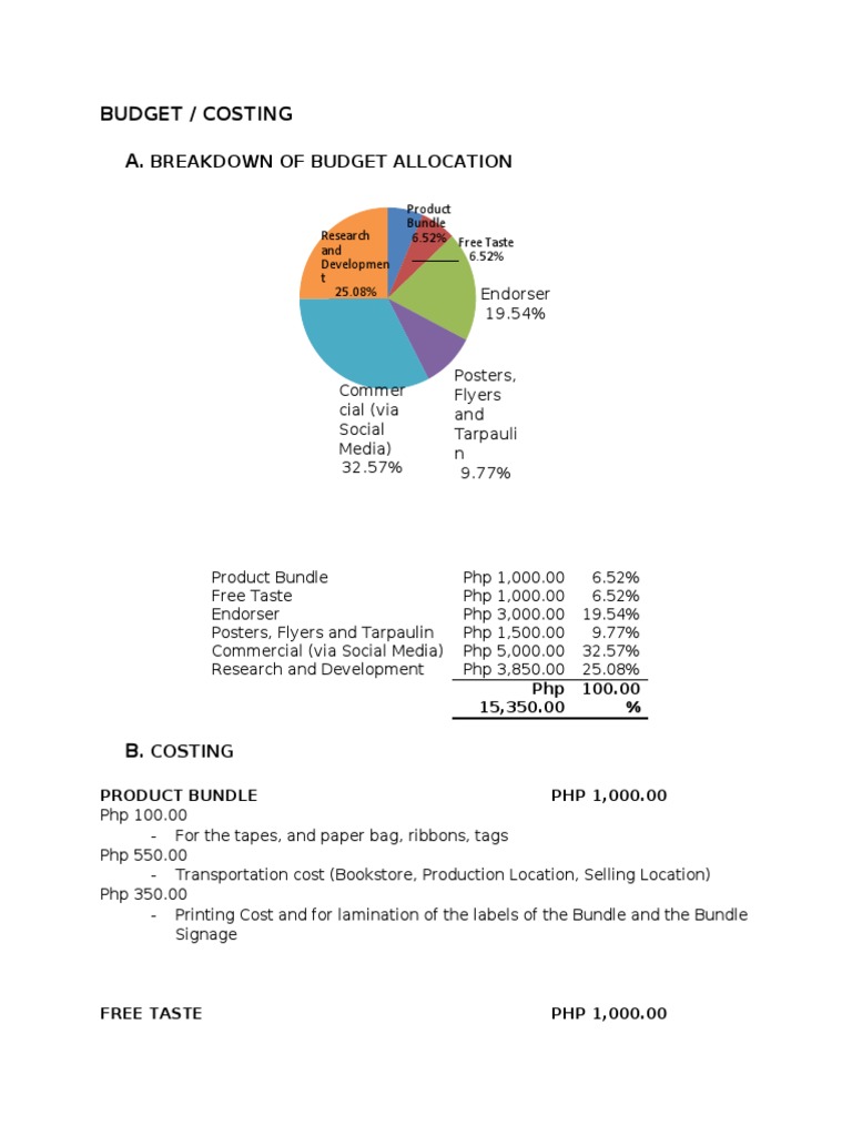 Budget - Costing For Imc Plan | PDF | Market (Economics) | Business ...
