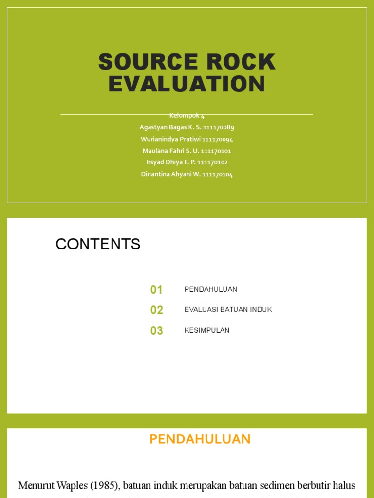 SOURCE ROCK EVALUATION | PDF