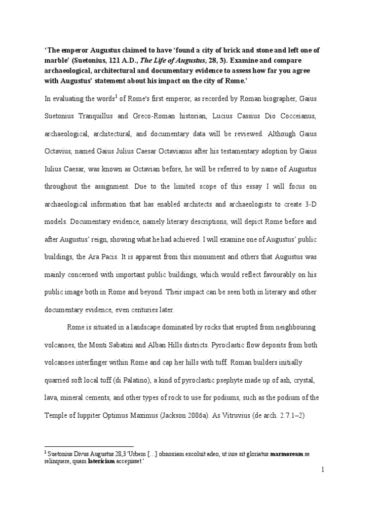 Emperor Augustus 'I Found A City of Brick and Stone and Left One of ...