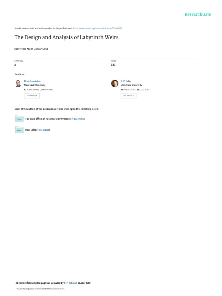 Labyrinth Weir Design | PDF | Spillway | Equations