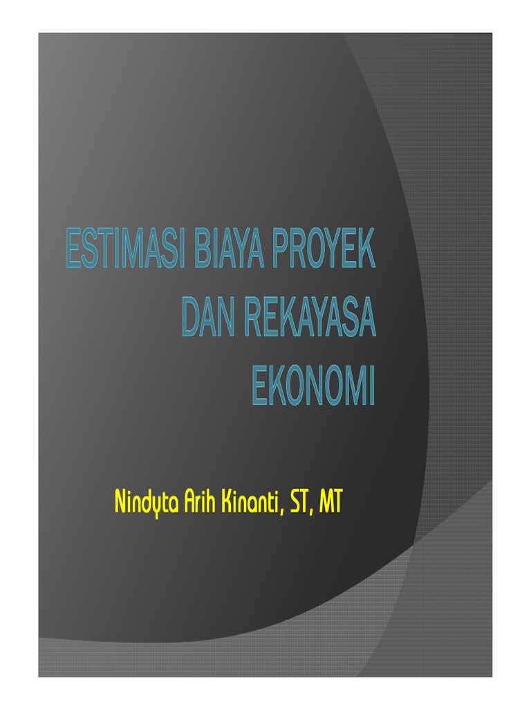 Estimasi Biaya Proyek Dan Rekayasa Ekonomi - Pertemuan 9 (Bar Chart ...