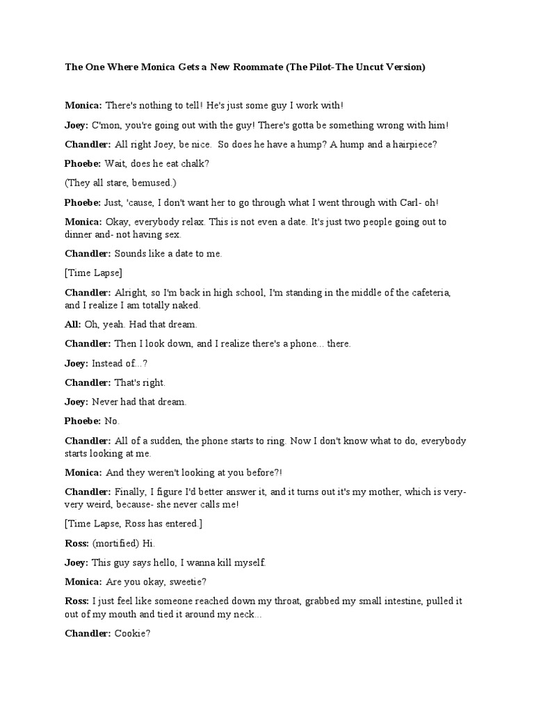 The One Where Monica Gets A New Roommate | PDF | Friends