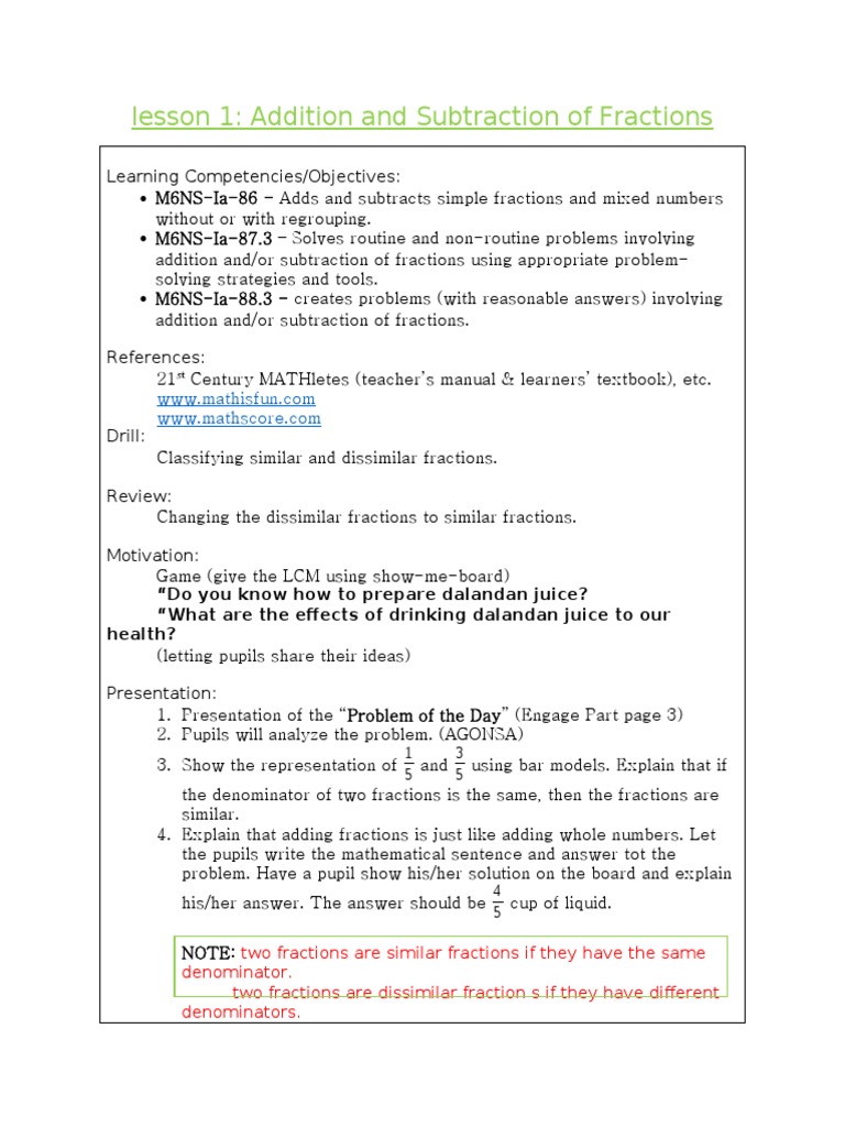 Add & Subtract Fractions | PDF | Fraction (Mathematics) | Subtraction