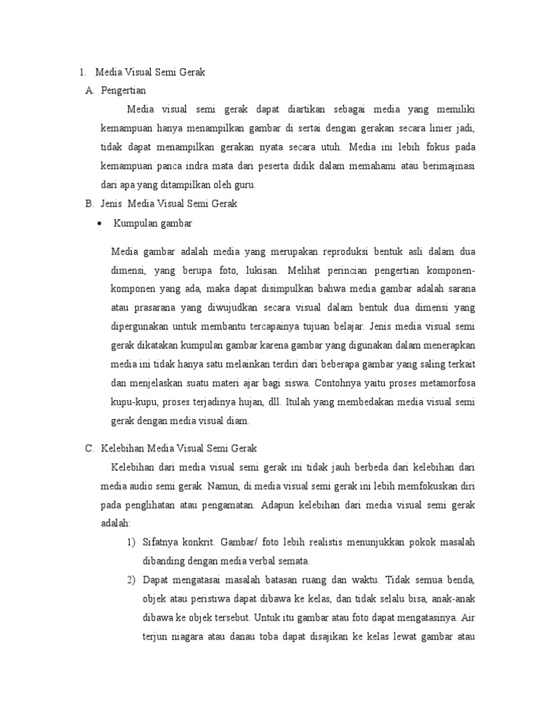 Media Visual Semi Gerak Dan Media Cetak | PDF | Karier & Perkembangan