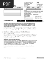 Life Certificate Form | PDF