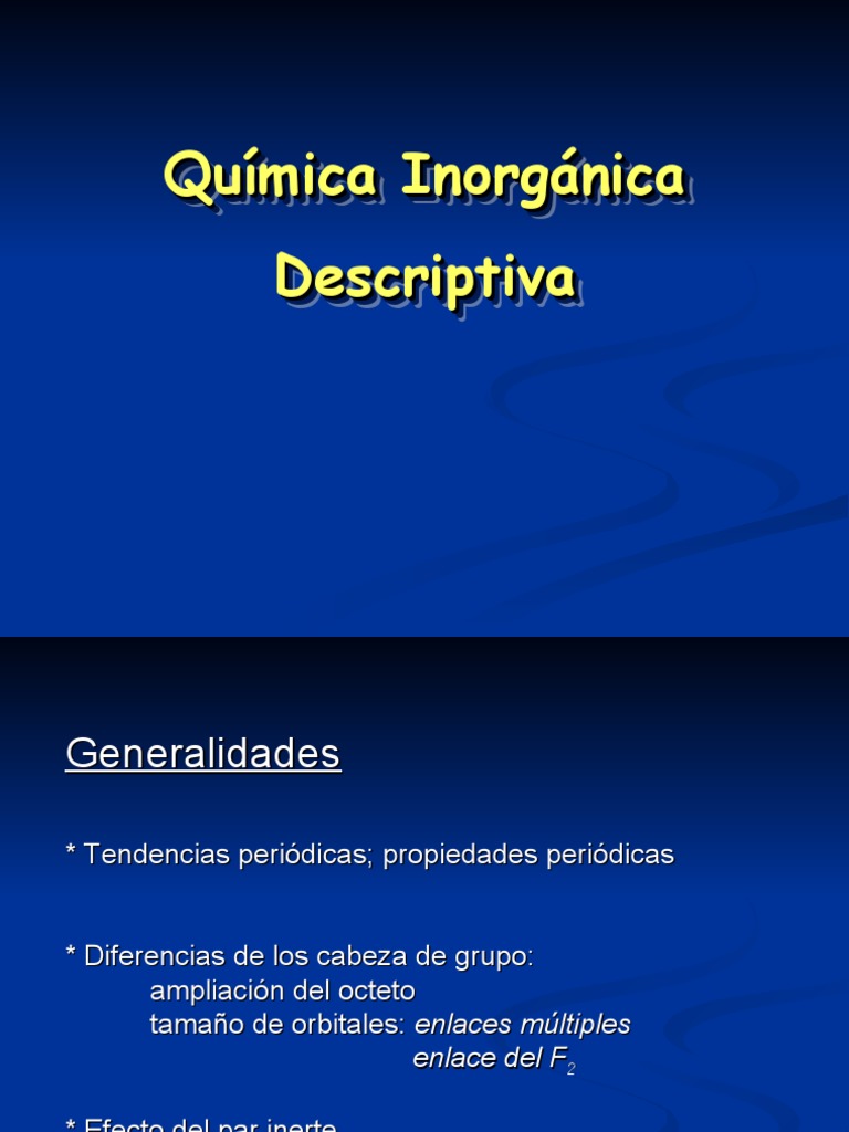 4 Química Descriptiva 2018 | PDF | Enlace químico | Química Inorgánica