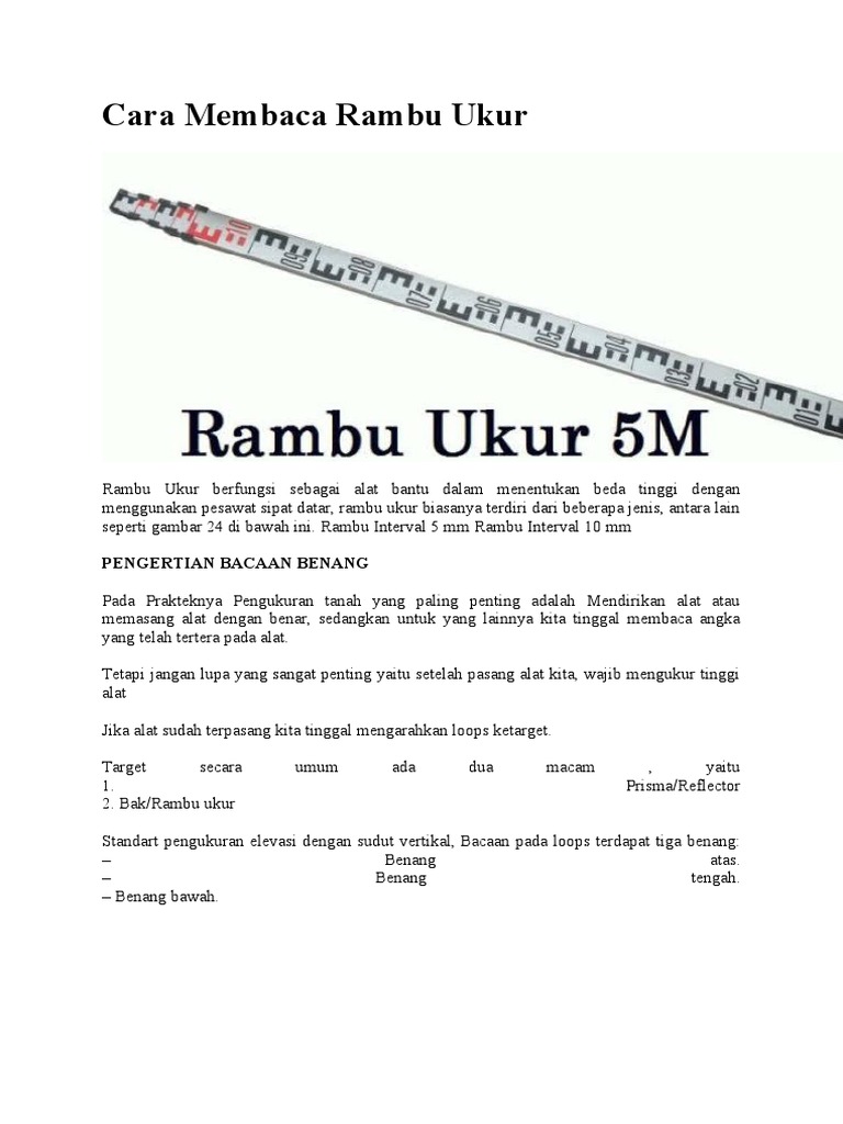 Cara Membaca Rambu Ukur | PDF