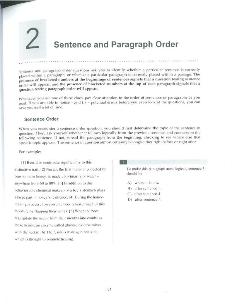 Lesson 13B SENTENCE and PARAGRAPH ORDER | PDF