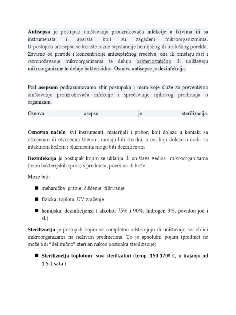 Asepsa I Antisepsa | PDF