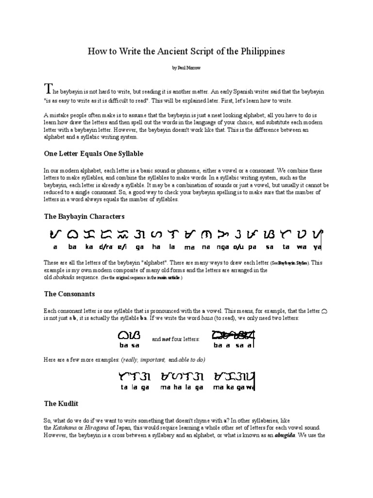 Baybayin | PDF | Alphabet | Syllable