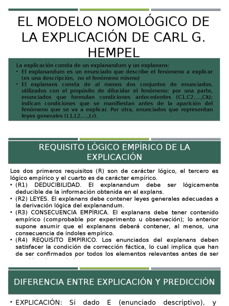 Diapositivas de Carl Hempel | PDF | Predicción | Filosofía Analítica
