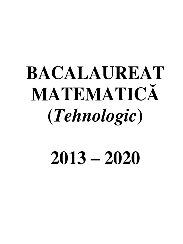 Bacalaureat 2013 2020 PDF | PDF