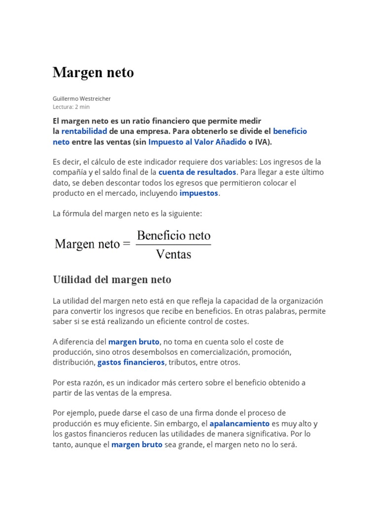 Margen Neto | PDF | Margen bruto | Ganancias antes de intereses