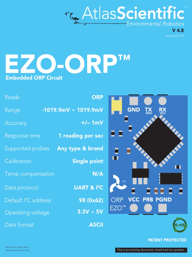 ORP EZO Datasheet | PDF | Redox | Electronics