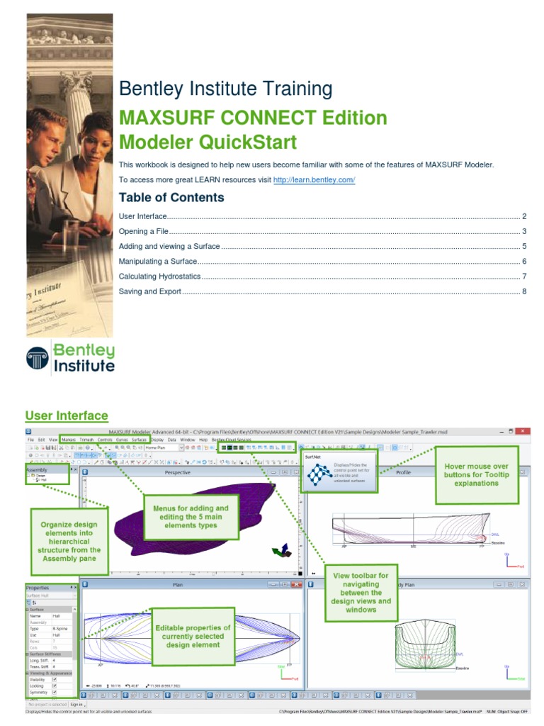MAXSURF Modeler Quickstart PDF | PDF | Menu (Computing) | Computer File