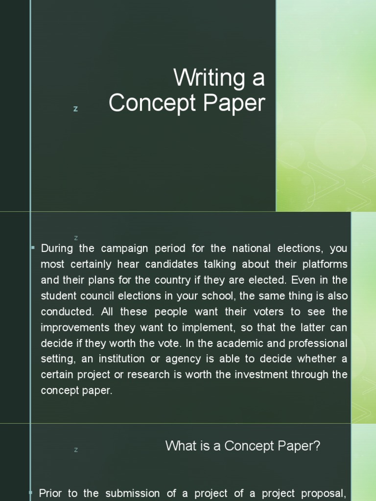 Guidelines for Writing a Concept Paper | PDF | Definition ...