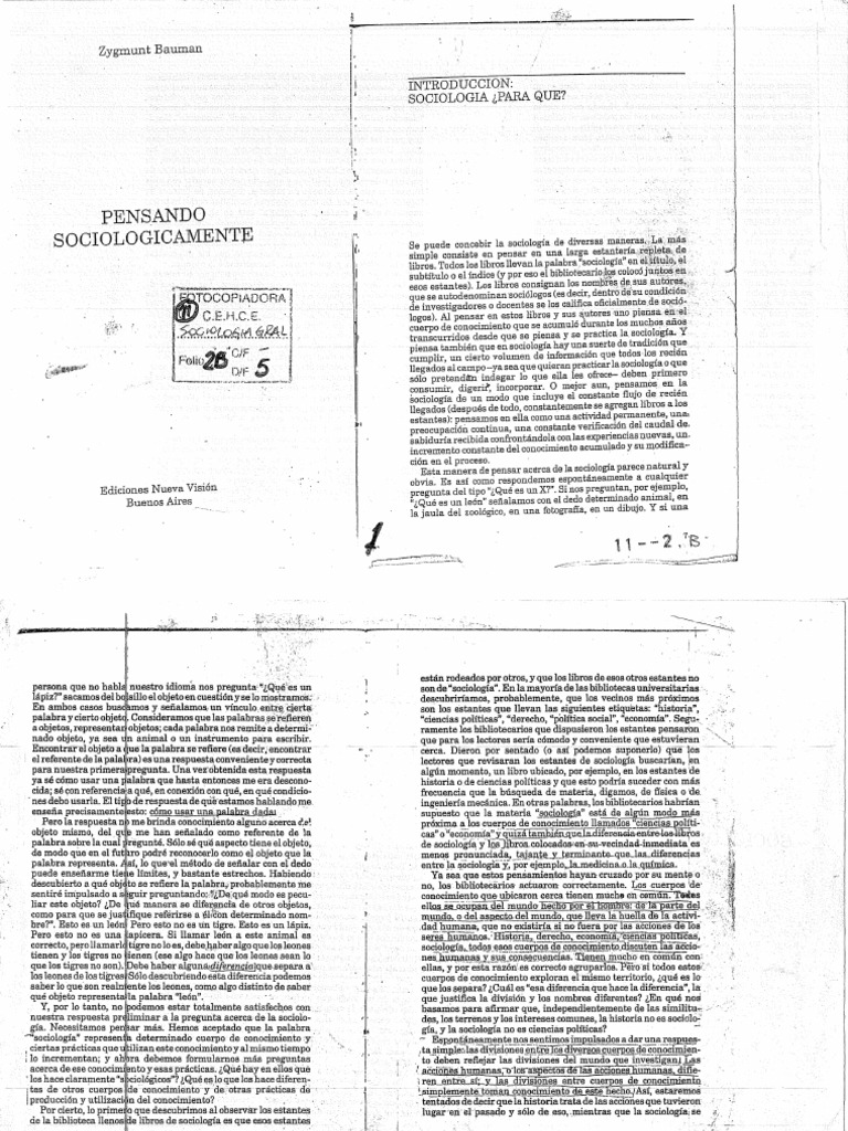 Bauman, Z. y May, T. - Pensando Sociológicamente, Nueva Visión, Bs. As ...