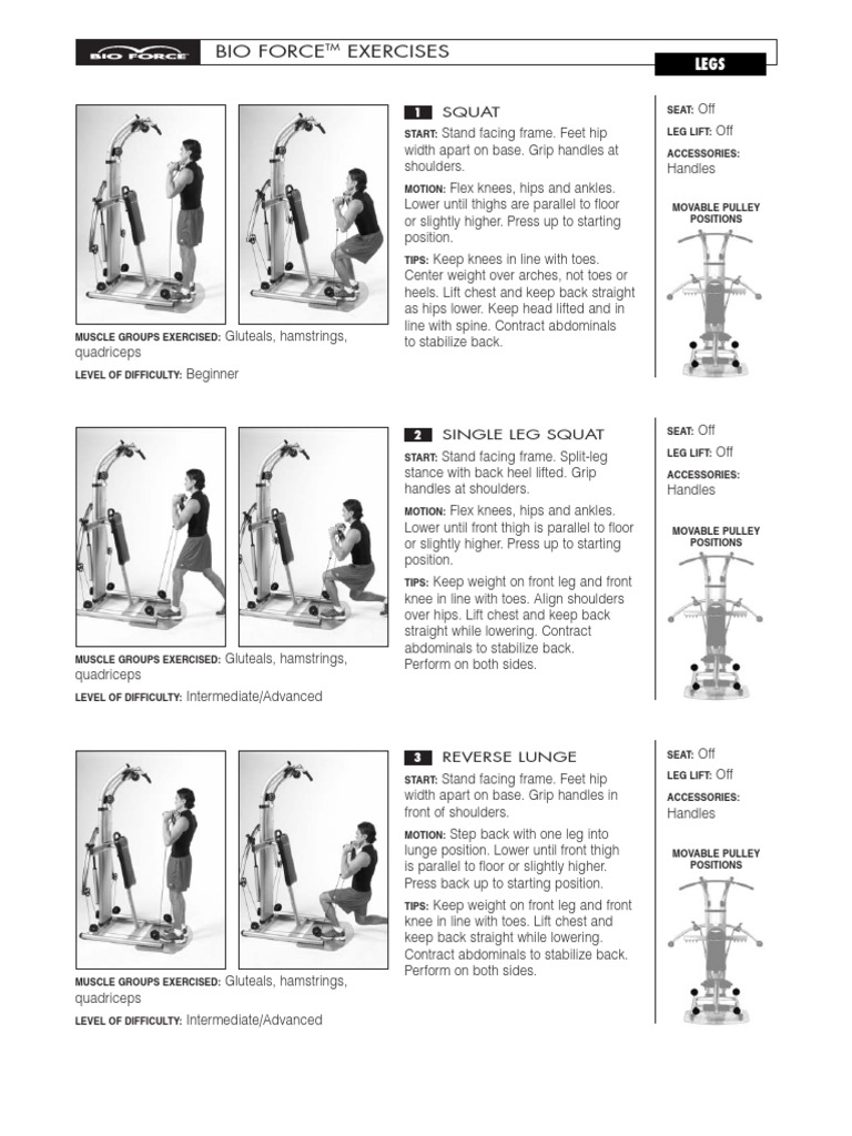 Bio Force Home Gym Exercise Guide | PDF | Anatomical Terms Of Motion | Foot
