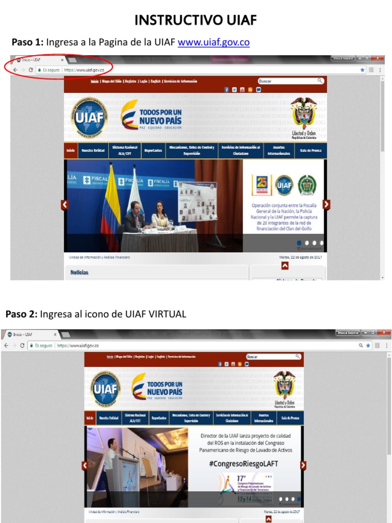 Instructivo - Curso Uiaf Modulo Especifico PDF | PDF