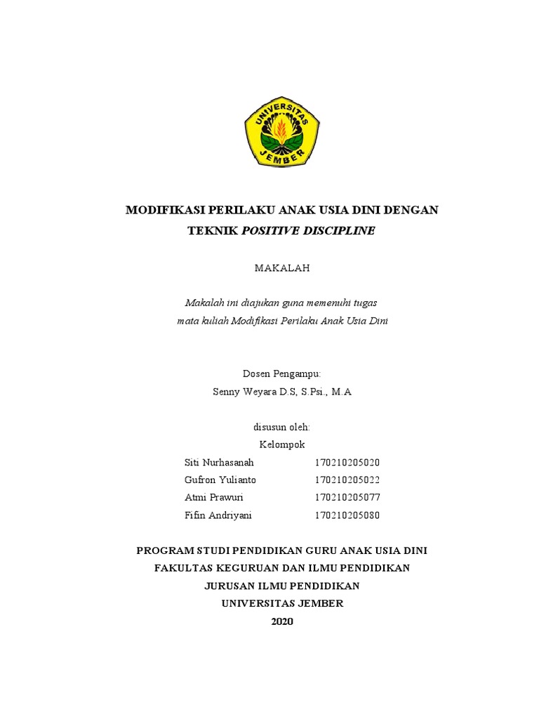 Modifikasi Perilaku AUD | PDF