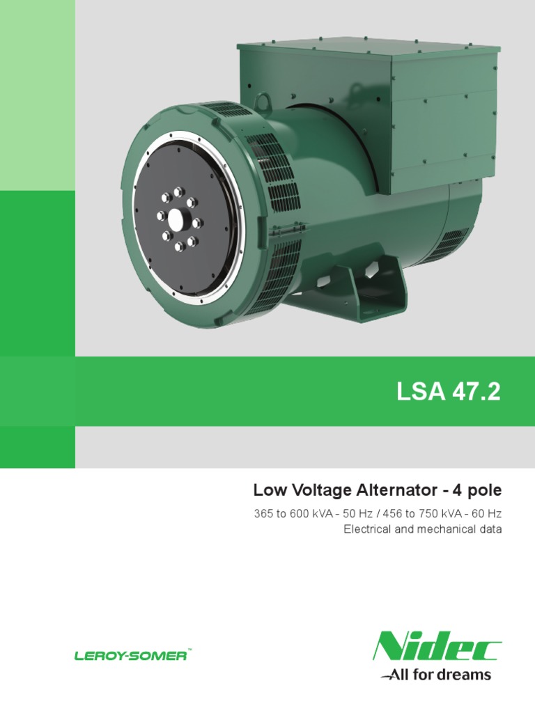 Alternador Leroy Somer LSA 47.2 | PDF | Mains Electricity | Electric Generator