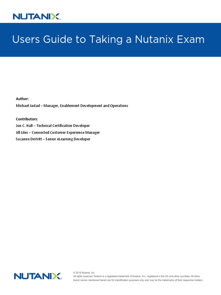 Users Guide To Taking A Nutanix Certification Exam | PDF | Voucher ...