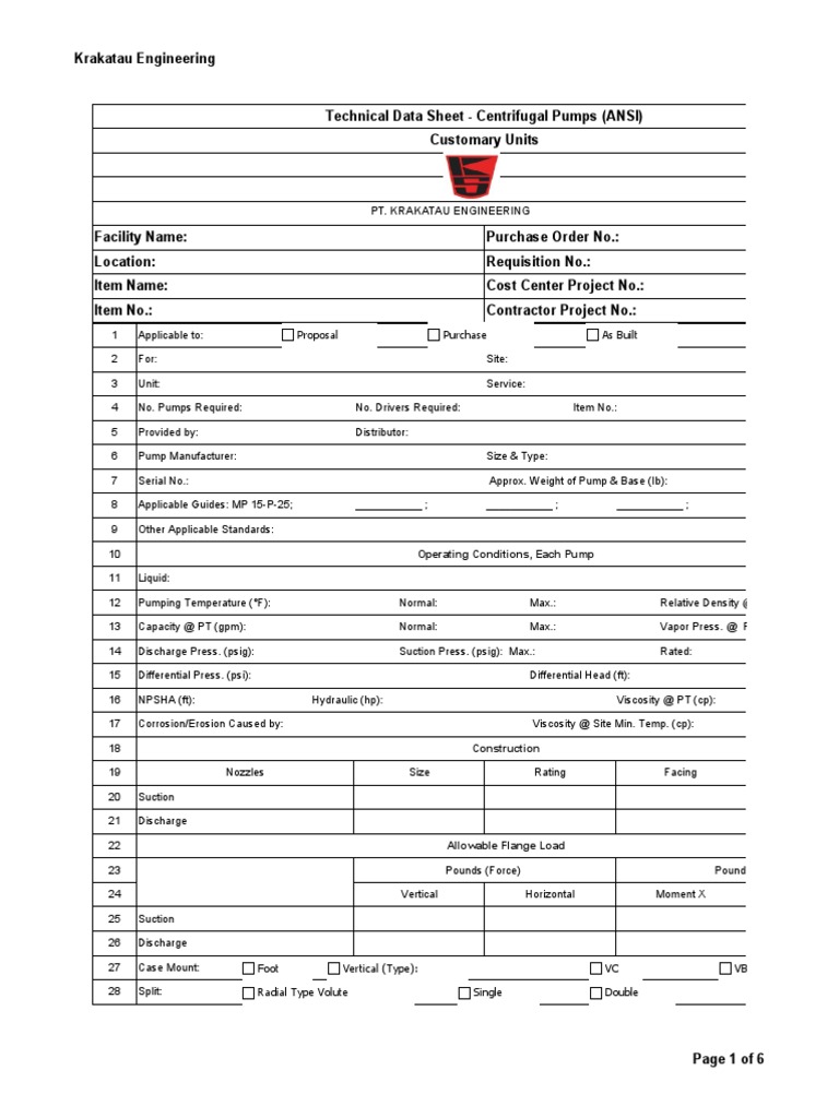 Technical Data Sheets - Centrifugal Pumps ANSI | PDF | Pump | Pipe ...