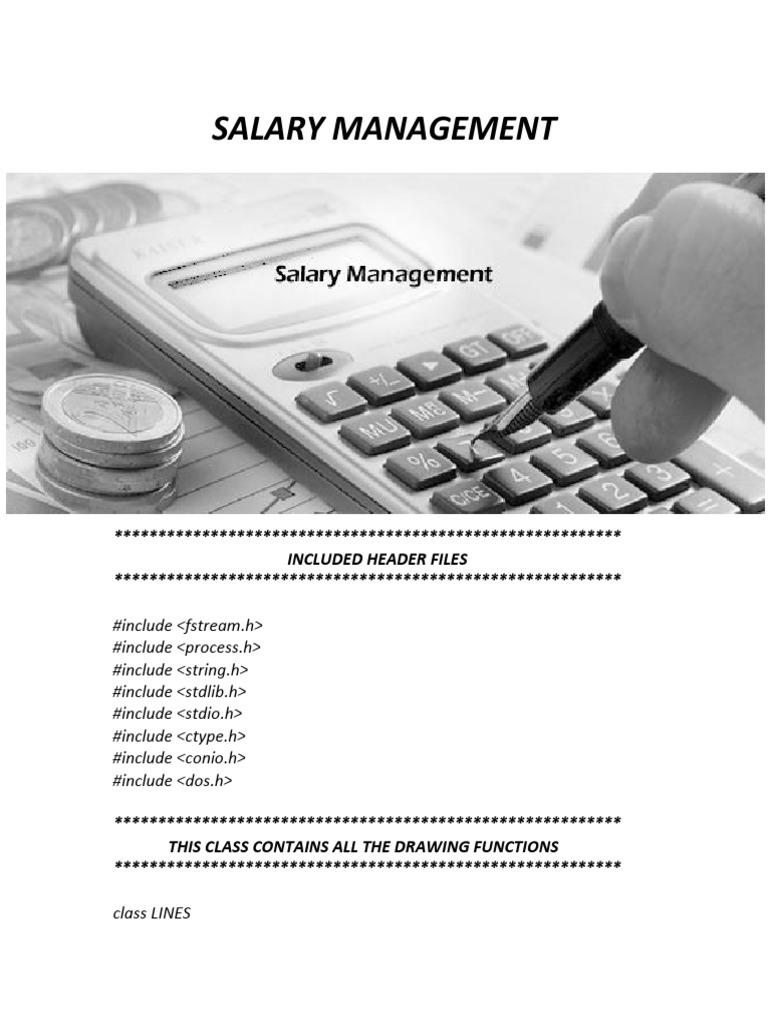 Salary Management System C/C++ Computer Science Project - CBSE | PDF ...