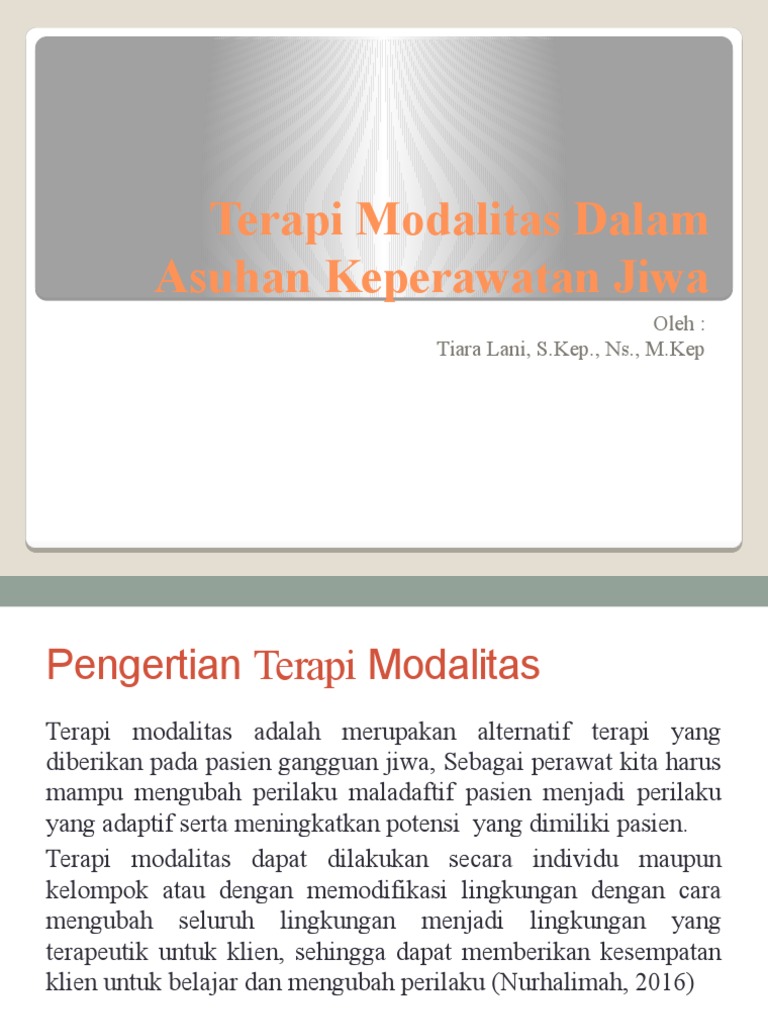 Terapi Modalitas Dalam Asuhan Keperawatan Jiwa | PDF
