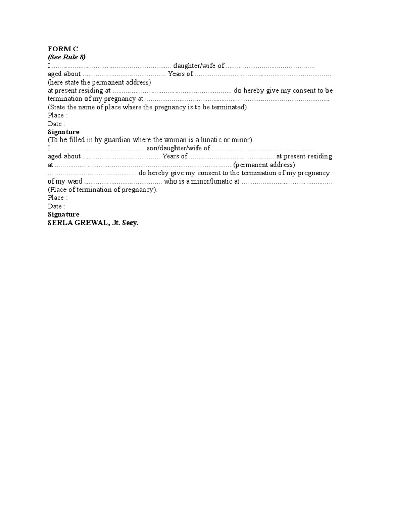 Consent For MTP PDF | PDF | Pregnancy | Birth Control
