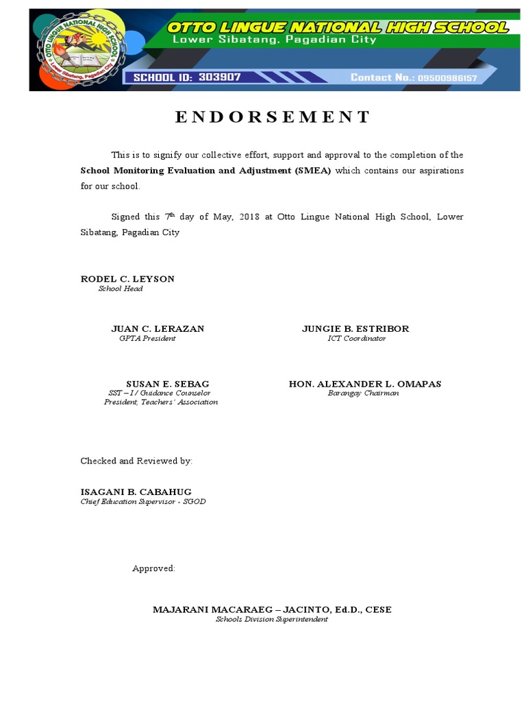 School Evaluation Endorsement | PDF