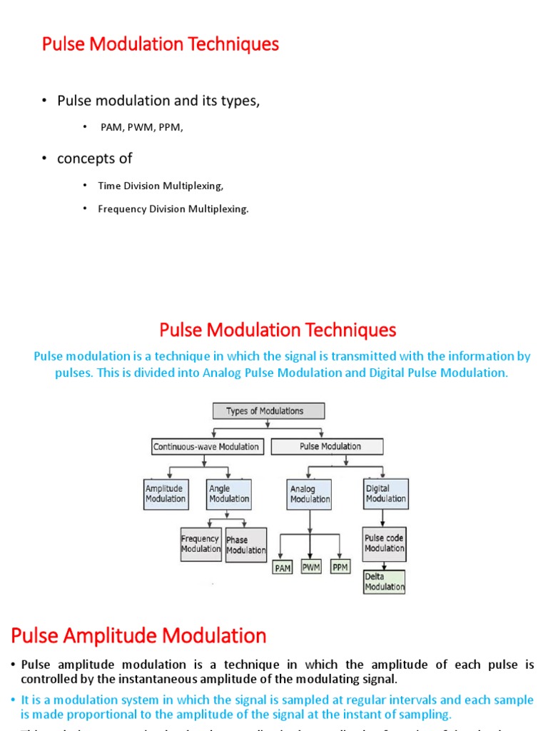 Pulse Modulation and Multiplexing Techniques PDF | PDF | Multiplexing | Modulation