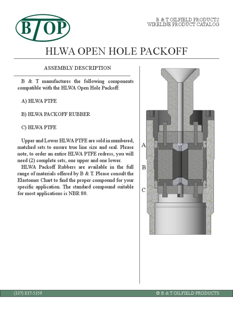 Hlwa Open Hole Packoffbtop Wireline Catalog | PDF | Materials ...
