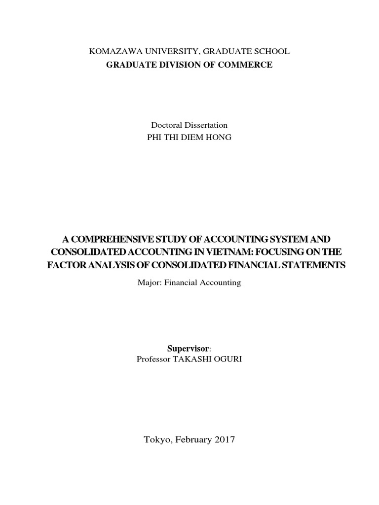 A Comprehensive Study of Accounting System and Consolidated Accounting ...