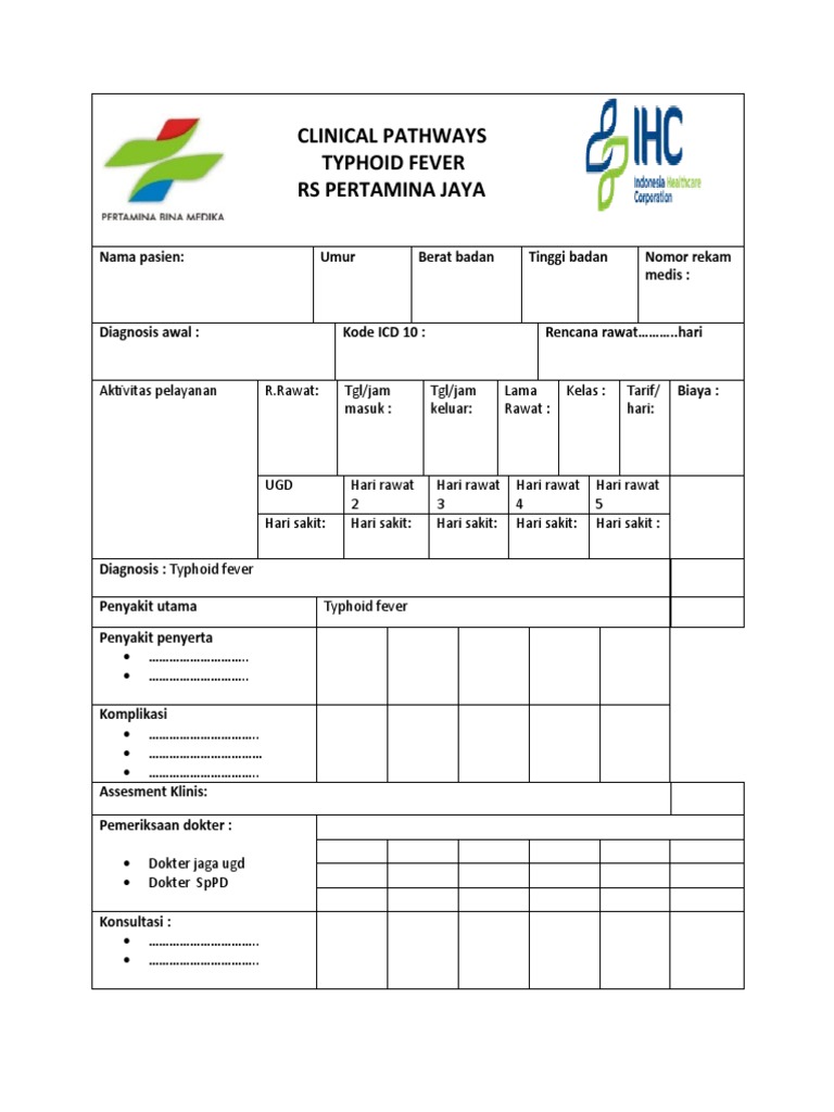 Clinical Pathways Typhoid Fever | PDF